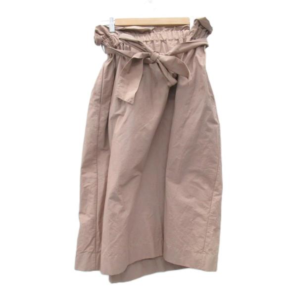 イーペ eiπe eipe フレアスカート ロング丈 マキシ丈 F ピンクベージュ リボンベルト付 /SY19 ■GY59 レディース【表記サイズ】F【実寸サイズ】ウエスト：96〜cm　ヒップ：132cm　スカート丈：81cm　　【素材】綿...