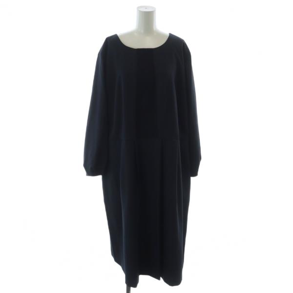 ラフィット la*fite ワンピース ひざ丈 長袖 ゆったり 10L 黒 ブラック ウエストギャザー /LP ■GY58 レディース【表記サイズ】10L【実寸サイズ】肩幅：47cm　身幅：65cm　袖丈：54cm　総丈：113cm　　【素...