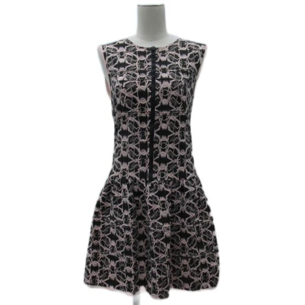 マージュ Maje ワンピース ミニ丈 ノースリーブ 総柄 2 M ピンク 黒 ブラック ラウンドネック /SY49 ■GY58 レディース【ブランド】マージュ Maje【表記サイズ】2（日本サイズM相当）【実寸サイズ】身幅：38cm　総丈...