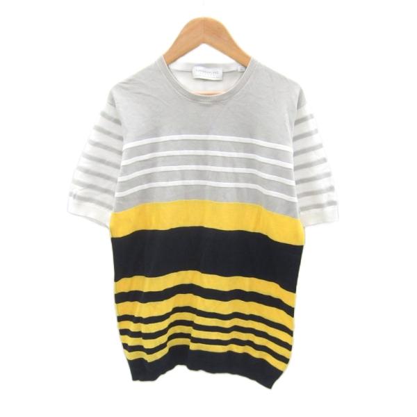 トゥモローランド トリコ TOMORROWLAND tricot ニット カットソー XS ボーダー柄 ラウンドネック 半袖 /YS46 ■GY58 メンズ【ブランド】トゥモローランド トリコ TOMORROWLAND tricot【表記サ...