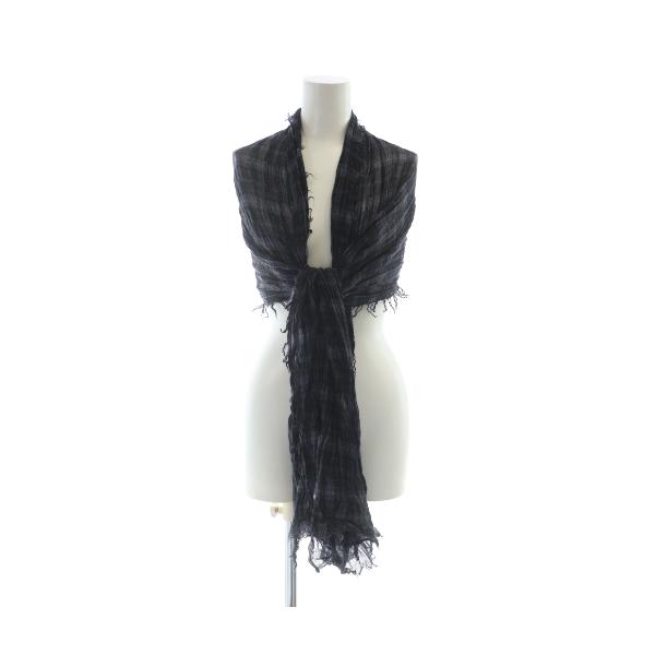 デスティン DESTIN 大判ストール ショール マフラー チェック柄 ロゴ カシミヤ 絹混 シルク混 黒 ブラック 紫 /MQ レディース【表記サイズ】実寸サイズをご参考ください。【実寸サイズ】全長（フリンジ含まず）：約182cm　幅：約...