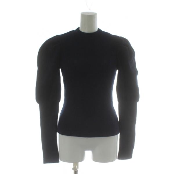 ジョナサン シンカイ JONATHAN SIMKHAI ニット セーター 長袖 パフスリーブ XS 紺 ネイビー /XZ ■GY57 レディース【表記サイズ】XS【実寸サイズ】肩幅：29.5cm　身幅：34cm　袖丈：60cm　着丈：49c...