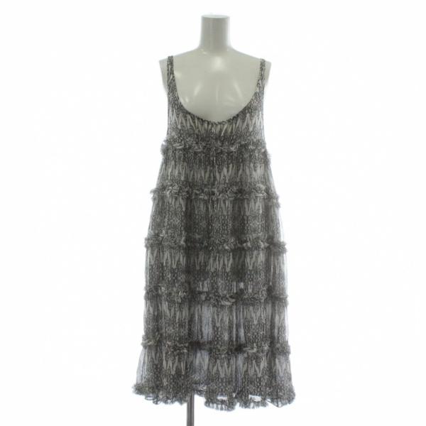 トーマスワイルド THOMAS WYLDE ワンピース 絹 シルク ノースリーブ プリーツ フリル 総柄 S 白 ホワイト 黒 ブラック【ブランド】トーマスワイルド THOMAS WYLDE【表記サイズ】S【実寸サイズ】肩幅：-cm　身幅：...