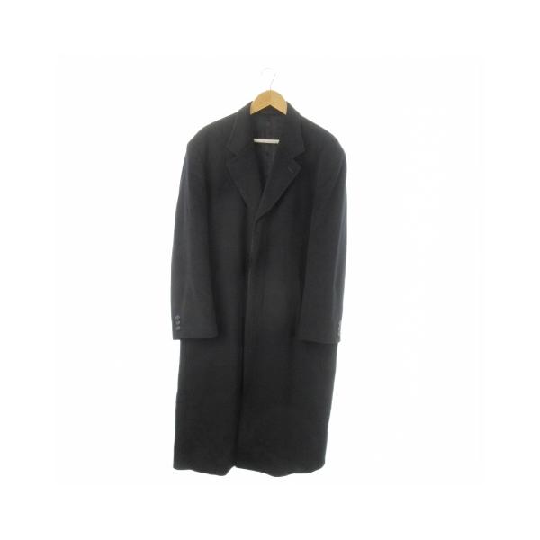 ジェントローレル Gent Laurel チェスターコート LL 黒 ブラック 無地 テーラードカラー 長袖 81922 /AO2 ■GY60 メンズ【表記サイズ】LL【実寸サイズ】肩幅：49cm　身幅：62cm　袖丈：63cm　着丈：11...