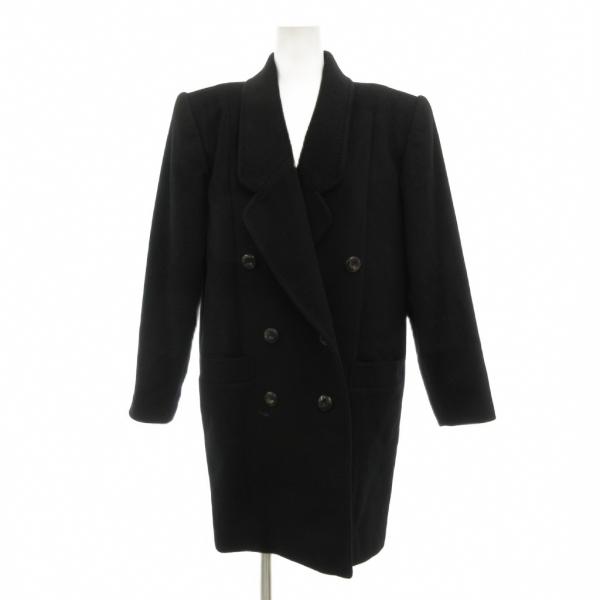 Riccardo Prisco 美品 ピュアカシミヤ ダブルコート 38 黒 ブラック /UO ■GY60 レディース【表記サイズ】38【実寸サイズ】肩幅：42cm　身幅：54cm　袖丈：56cm　着丈：80cm　　【素材】表地 ピュアカシ...