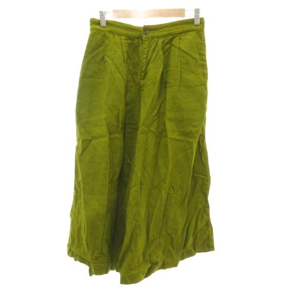 DMG 美品 パンツ スラックス ワイド 麻 リネン M 緑 グリーン /NL ■GY59 レディース【表記サイズ】M【実寸サイズ】ウエスト：72〜82cm　もも幅：38cm　裾幅：45cm　股上：42cm　股下：44cm　　【素材】麻【色...