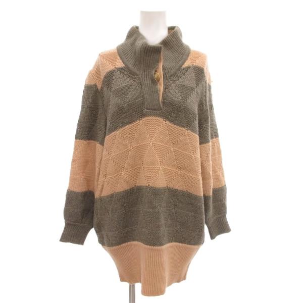 STIZZOLI ニット セーター 長袖 ボーダー柄 グレー ピンク /NL ■GY59 レディース【表記サイズ】サイズ表記なし(実寸サイズをご参考ください。)【実寸サイズ】肩幅：40cm　身幅：54cm　袖丈：55cm　着丈：68cm　　...