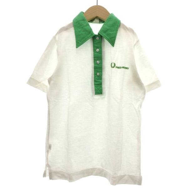 フレッドペリー FRED PERRY ポロシャツ バイカラー 半袖 ロゴ刺繍 130 白 ホワイト ライトグリーン /YJ ■GY59 キッズ【ブランド】フレッドペリー FRED PERRY【表記サイズ】130【実寸サイズ】肩幅：33cm　...
