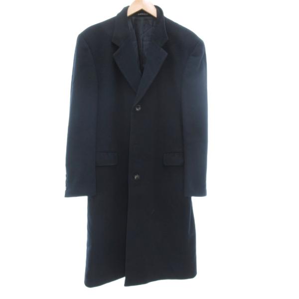 KORN PARIS チェスターコート ウール カシミヤ ネイビー /RG ■GY59 メンズ【表記サイズ】表記なし【実寸サイズ】肩幅：51cm　身幅：54cm　袖丈：63cm　着丈：118cm　　【素材】表地 ウール カシミヤ　裏地 品質...