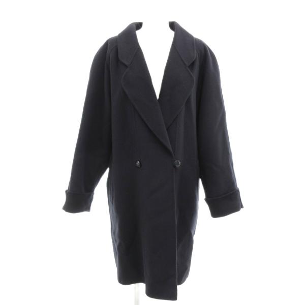 ELEGANT LANERIE LUIGI COLOMBO コート ウール 11 ネイビー ダブルブレスト 長袖 /RG ■GY59 レディース【表記サイズ】11【実寸サイズ】肩幅：50cm　身幅：54cm　袖丈：56cm　着丈：92cm　...