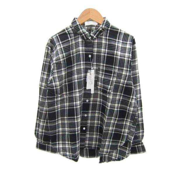 未使用品 ルヴァンスフル le vent souffle カジュアルシャツ 長袖 チェック柄 1 S 黒 白 /SY1 ■GY58 レディース【表記サイズ】1（日本サイズS相当）【実寸サイズ】肩幅：43cm　身幅：52cm　着丈：59cm　...
