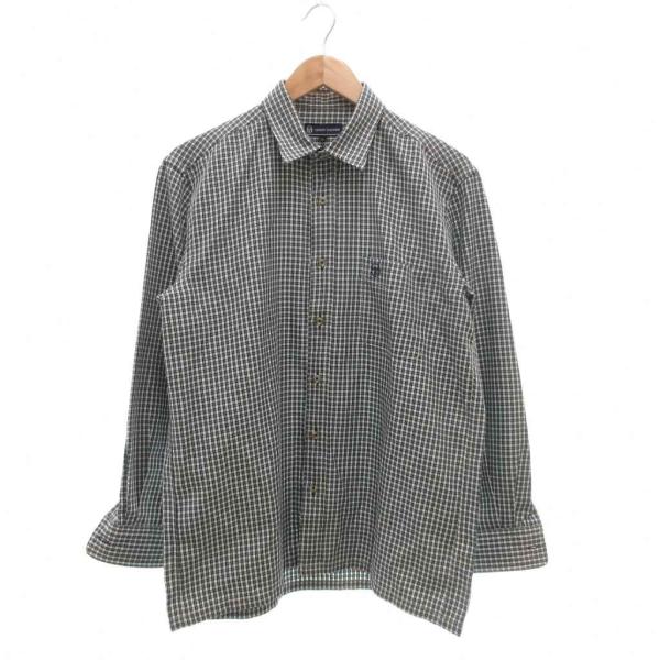 セルジオタッキーニ SERGIO TACCHINI シャツ L 長袖 チェック柄 ワンポイント 緑 グリーン 白 ホワイト /NU ■GY59 メンズ【表記サイズ】L【実寸サイズ】肩幅：47cm　身幅：55cm　袖丈：55cm　着丈：71c...