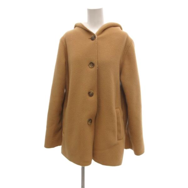 ピンクアドベ pink adobe 美品 フーデッドコート フェイクムートンコート  L ベージュ ミドル丈 長袖 ボタン留め 763-95209 /HW ■GY59 レディース【ブランド】ピンクアドベ pink adobe【表記サイズ】L...