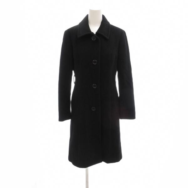 シェロー chereaux 美品 チェスターコート ウール 38 黒 ブラックロング丈  テーラードカラー  61-63111002 /HW ■GY59 レディース【ブランド】シェロー chereaux【表記サイズ】38【実寸サイズ】肩幅：...