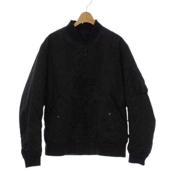 ユニクロ UNIQLO ボンバージャケット 3 黒 ブラック リブ襟 長袖 左袖ユーティリティポケット /LP ■GY58 メンズ【ブランド】ユニクロ UNIQLO【表記サイズ】3【実寸サイズ】肩幅：49cm　身幅：58cm　袖丈：60cm...