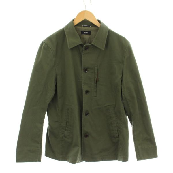 シップス SHIPS ジャケット 上着 L カーキ 無地 レギュラーカラー 長袖  /LP ■GY58 メンズ【ブランド】シップス SHIPS【表記サイズ】L【実寸サイズ】肩幅：42cm　身幅：49cm　袖丈：59cm　着丈：72cm　　【...
