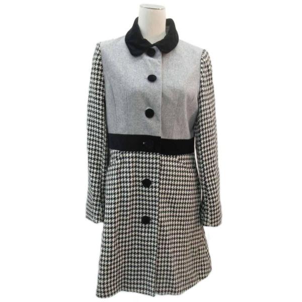 ハッシュアッシュ HusHusH ステンカラーコート ロング丈 2 M グレー 千鳥格子柄 丸襟 /SY28 ■GY58 レディース【ブランド】ハッシュアッシュ HusHusH【表記サイズ】2（日本サイズM相当）【実寸サイズ】肩幅：38cm...