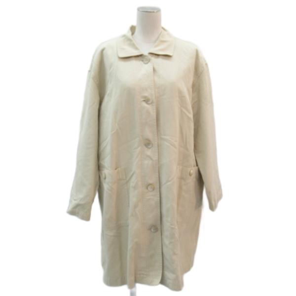 エレメントオブシンプルライフ element of SIMPLE LIFE ステンカラーコート ロング丈 ライナー付き M ベージュ ■GY58 レディース【表記サイズ】M【実寸サイズ】肩幅：53cm　身幅：60cm　袖丈：51cm　着丈：...