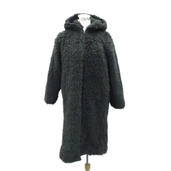 未使用品 ネイヴ Nave プードルボア ロングジャケット 1 S チャコールグレー フード付き ダブルジップ JKNVSW0509 ■GY58 レディース【ブランド】ネイヴ Nave【表記サイズ】1(日本Sサイズ相当)【実寸サイズ】身幅：...