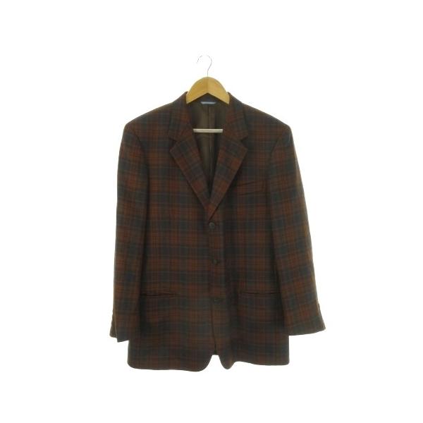 ダーバン DURBAN linea domizia ジャケット LL 茶 ブラウン チェック柄 テーラードカラー 長袖 Z525317-68-2771A /CK25 ■GY58 メンズ【ブランド】ダーバン DURBAN【表記サイズ】LL【実...