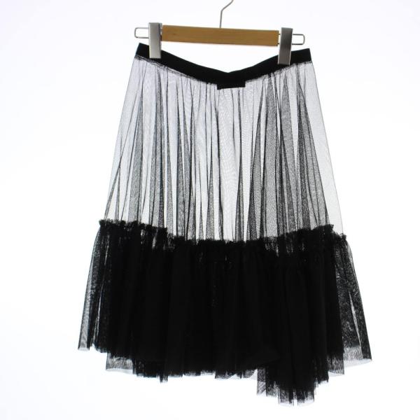 アンテプリマ ANTEPRIMA スカート ひざ丈 38 黒 ブラック チュール アシンメトリーヘム フリル /LP ■GY58 レディース【ブランド】アンテプリマ ANTEPRIMA【表記サイズ】38【実寸サイズ】ウエスト：62cm　ヒッ...