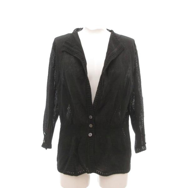 セシオセラ CECI OU CELA  美品 カーディガン M 黒 ブラック 七分袖 透かし編み /YJ ■GY61 レディース【表記サイズ】M【実寸サイズ】肩幅：37cm　身幅：48cm　袖丈：44cm　着丈：57cm　　【素材】コットン...