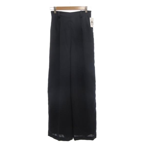 未使用品 Petit Caisse タグ付き パンツ 9号 紺 ネイビー  無地 ワイドシルエット裏地あり /SX ■GY61 レディース【表記サイズ】9号【実寸サイズ】ウエスト：64cm　もも幅：32cm　裾幅：25cm　股上：36cm　...