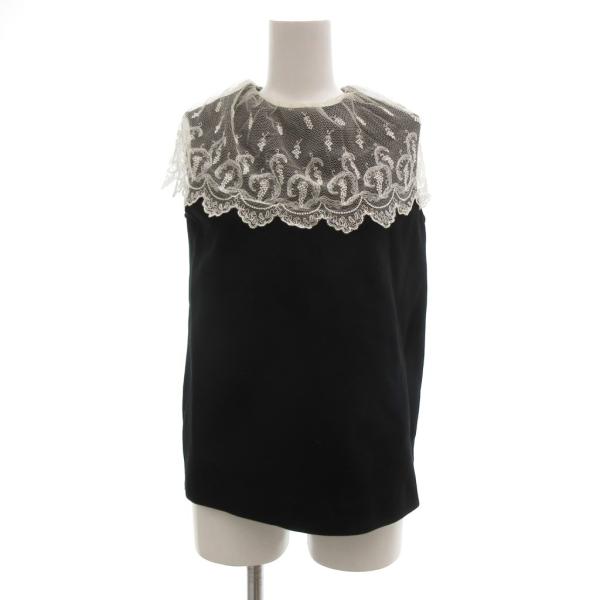 シャルルアナスタス CHARLES ANASTASE カットソー S 黒 ブラック ノースリーブ レース襟 /KB ■GY59【ブランド】シャルルアナスタス CHARLES ANASTASE【表記サイズ】S【実寸サイズ】身幅：42cm　総丈...