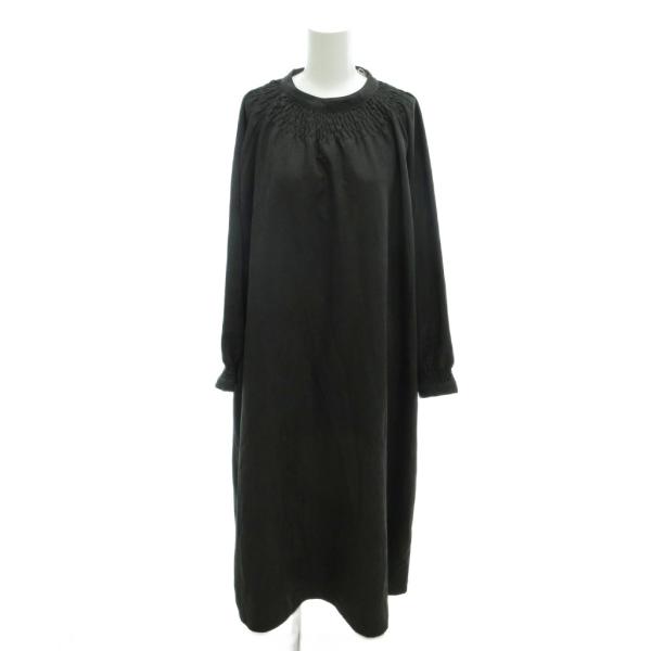 未使用品 ツクルアンドリン tsukuru＆Lin. タグ付き ワンピース M チャコールグレー ギャザーネック 長袖 ロング丈 /YJ ■GY59【表記サイズ】M【実寸サイズ】身幅：64cm　着丈：120cm　ゆき丈：73cm　　【素材】...