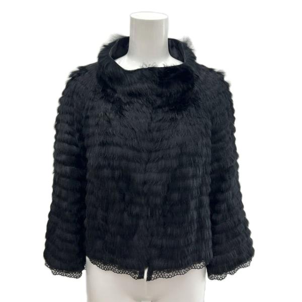 フランコフェラーロ FRANCO FERRARO 美品 ファージャケット 2 毛皮 ラビットファー 黒 ブラック /AE ■GY59 レディース【ブランド】フランコフェラーロ FRANCO FERRARO【表記サイズ】2【実寸サイズ】身幅：...