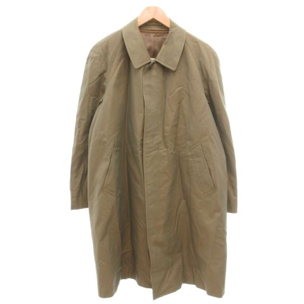 Piero Chiesa ヴィンテージ ステンカラーコート バルマカーン ロング 比翼 ラグランスリーブ A5 カーキ /YJ ■GY58 メンズ【表記サイズ】A5【実寸サイズ】身幅：57cm　着丈：98cm　ゆき丈：82cm　　【素材】表...
