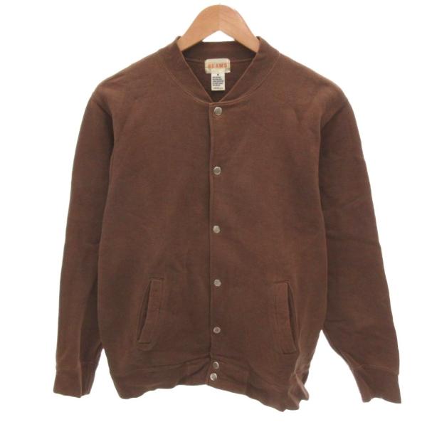 ビームス BEAMS 美品 ジャケット M ブラウン 長袖 スナップボタン リブ襟 FCO-1 /HW ■GY58 メンズ【ブランド】ビームス BEAMS【表記サイズ】M【実寸サイズ】肩幅：49cm　身幅：51cm　袖丈：59cm　着丈：6...