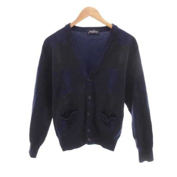 Jack Nicklaus 美品 カーディガン ニット セーター ウール M 紺 ネイビー 長袖 /NL ■GY60 レディース【表記サイズ】M【実寸サイズ】肩幅：46cm　身幅：50cm　袖丈：54cm　着丈：55cm　　【素材】毛【色】...