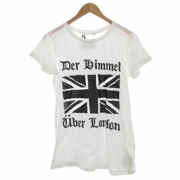 ファイブプレビュー 5PREVIEW Tシャツ XS 白 ホワイト プリント柄 ラウンドネック 半袖 /SX ■GY60 レディース【表記サイズ】XS【実寸サイズ】肩幅：38cm　身幅：40cm　袖丈：14cm　着丈：62cm　　【素材】綿...