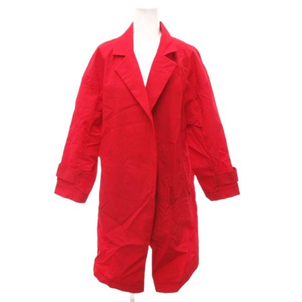 アヴェ サバト ave sabato コート 2 レッド 赤 無地 ノッチドラペル 長袖 /SC ■GY60 レディース【表記サイズ】2【実寸サイズ】肩幅：54cm　身幅：50cm　袖丈：43cm　着丈：86cm　　【素材】表地 ナイロン【...