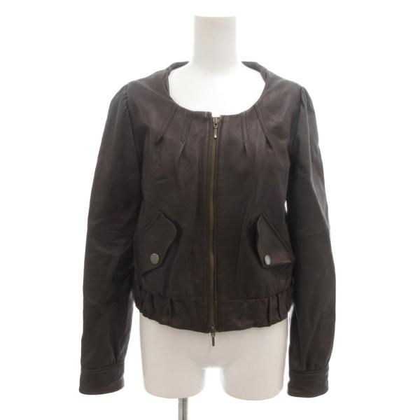 マトリーチェ バイ ヴォイスメール matrice by VOICEMAIL ジャケット 上着 38 ブラウン ラウンドネック ポケット付き /RG ■GY60【ブランド】マトリーチェ バイ ヴォイスメール matrice by VOICE...