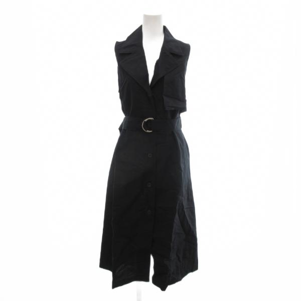 ユニクロ UNIQLO JW ANDERSON コラボ 美品 リネンブレンドラペルワンピース ロング丈 麻 S 黒 ブラック ノースリーブ テーラードカラー【ブランド】ユニクロ UNIQLO【表記サイズ】S【実寸サイズ】身幅：44cm　総丈...