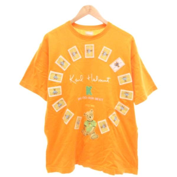 カールヘルム Karl Helmut Tシャツ カットソー ワッペン ロゴプリント クルーネック 半袖 /YJ ■GY59 レディース【ブランド】カールヘルム Karl Helmut【表記サイズ】サイズ表記なし(実寸サイズをご参考ください。...