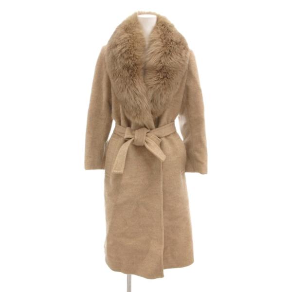 ピエロキエーザ Piero Chiesa ヴィンテージ コート ベージュ ショールカラー フェイクファー ロング丈 長袖 /NU ■GY60 レディース【表記サイズ】サイズ表記なし(実寸サイズをご参考ください。)【実寸サイズ】肩幅：40cm...