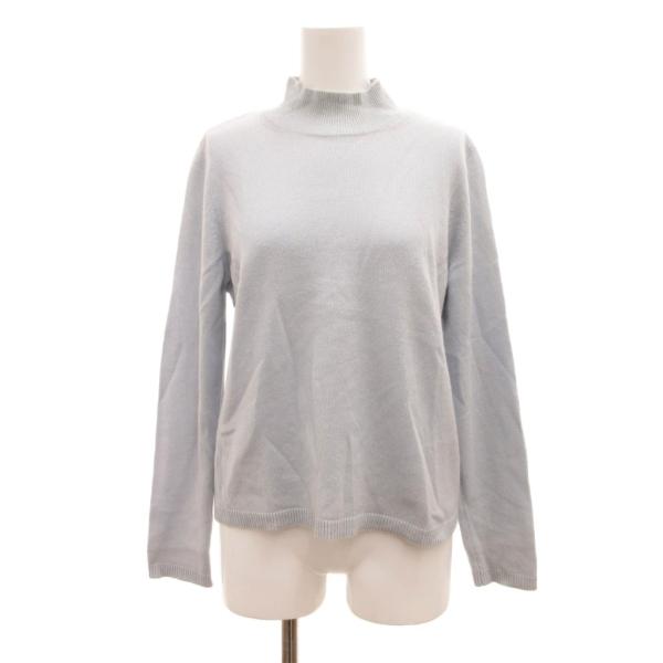 MONEGAL カシミヤニット セーター 長袖 モックネック 38 ライトブルー /JS ■GY60 レディース【表記サイズ】38【実寸サイズ】肩幅：42cm　身幅：52cm　袖丈：62cm　着丈：54cm　　【素材】カシミヤ【色】ライトブ...