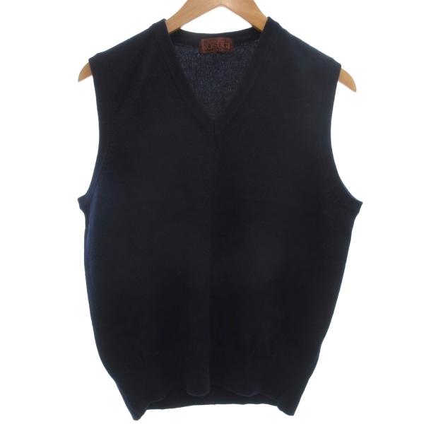 コスギ KOSUGI 美品 ニットベスト ウール L 紺 ネイビー Vネック 無地 袖なし /SJ ■GY60 メンズ【表記サイズ】L【実寸サイズ】身幅：37cm　着丈：61cm　　【素材】本体 毛【色】紺 ネイビー【状態】使用感が少なく、...