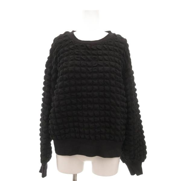 未使用品 アーバンヒムス urban hymns タグ付き ポップコーンプルオーバー M 黒 ブラック 長袖 ラウンドネック /YJ ■GY60 レディース【表記サイズ】M【実寸サイズ】身幅：56cm　着丈：52cm　ゆき丈：74cm　　【...