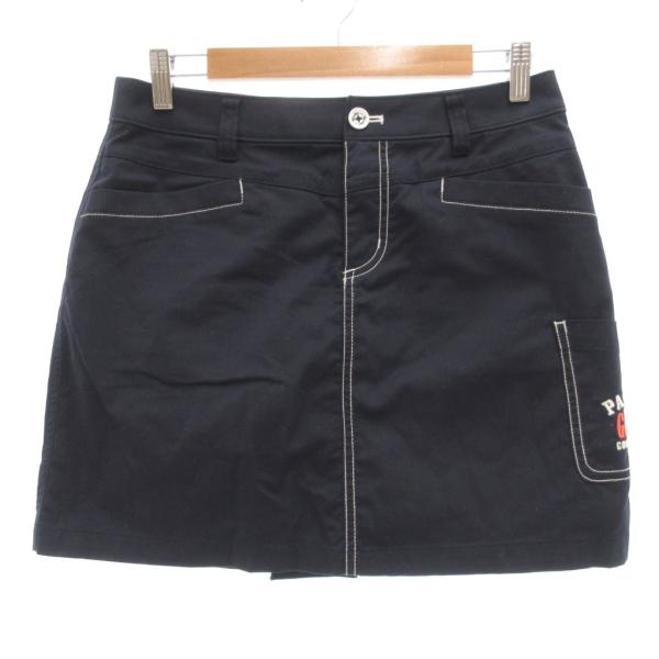 Paradiso ストレッチ ゴルフ スカパン 白ステッチ L 紺 ネイビー /UO ■GY60 レディース【表記サイズ】L【実寸サイズ】ウエスト：74cm　もも幅：24cm　裾幅：24cm　股上：27cm　股下：10cm　スカート丈41c...