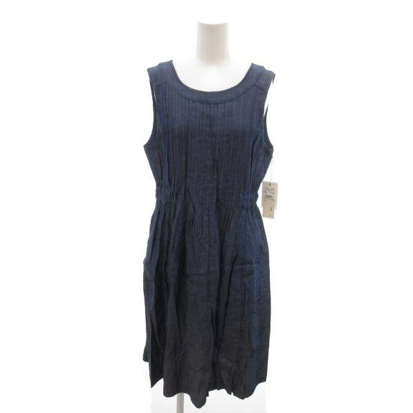 未使用品 コムアンファム Comme une Femme タグ付き シャンブレーワンピース ノースリーブ プリーツ ひざ丈 ギャザースカート 40【ブランド】コムアンファム Comme une Femme【表記サイズ】40【実寸サイズ】身幅...