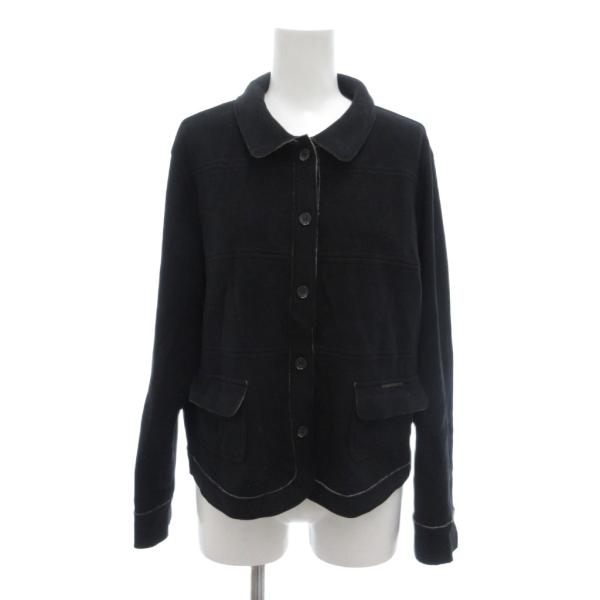 CAVI SPORT ジャケット 裏起毛 9F 黒 ブラック ラウンドカラー /NL ■GY60 レディース【表記サイズ】9F【実寸サイズ】肩幅：40cm　身幅：50cm　袖丈：57cm　着丈：49cm　　【素材】表地 ポリエステル ポリウ...