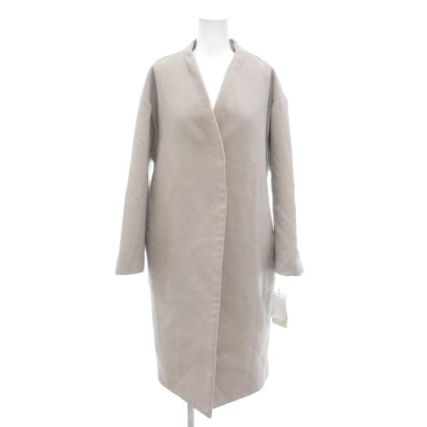 未使用品 THE GLORIOUS MOMENT タグ付き ノーカラーコート ロング丈 M ベージュ /NL ■GY60 レディース【表記サイズ】M【実寸サイズ】肩幅：33cm　身幅：54cm　袖丈：50cm　着丈：100cm　　【素材】表...