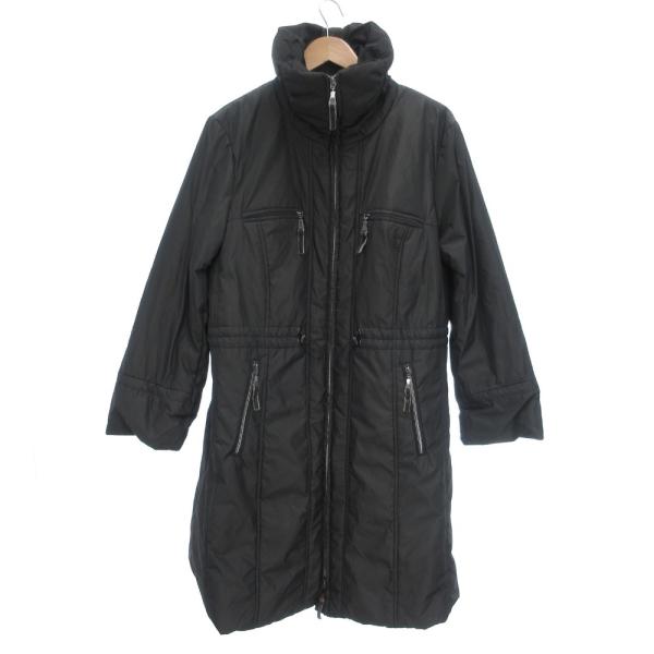 Christine Laure コート ロング丈 黒 ブラック ジップアップ ハイネック /NL ■GY60 レディース【表記サイズ】サイズ表記なし(実寸サイズをご参考ください。)【実寸サイズ】肩幅：44cm　身幅：55cm　袖丈：60cm...