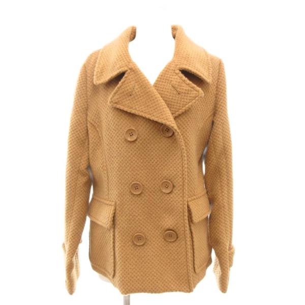 アフターオール after all 美品 ピーコート L 茶色 ブラウン ダブルブレスト テーラードカラー 長袖 /SJ ■GY58 レディース【ブランド】アフターオール after all【表記サイズ】L【実寸サイズ】肩幅：37cm　身幅...