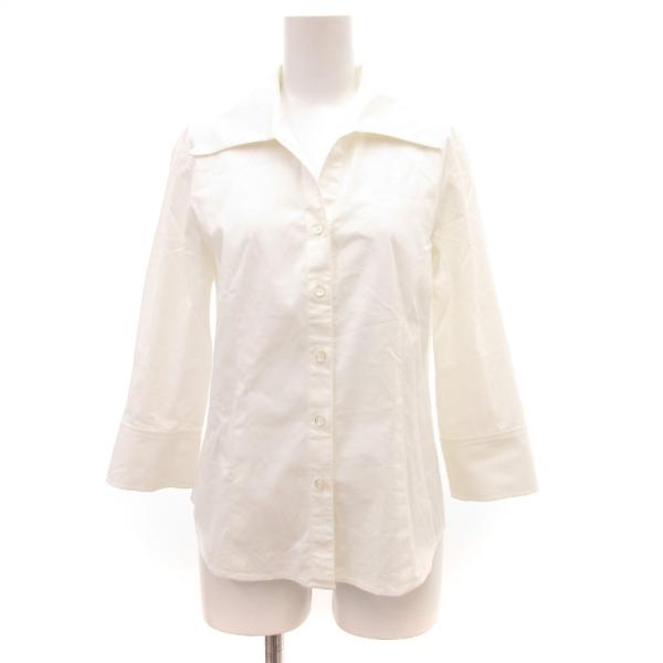 ジェラードダレル GERARD DAREL オープンカラーシャツ 長袖 開襟 白 ホワイト /JS ■GY58 レディース【表記サイズ】サイズ表記なし(実寸サイズをご参考ください。)【実寸サイズ】肩幅：42cm　身幅：46cm　袖丈：42c...