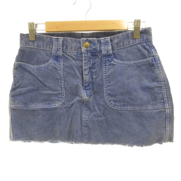 ジンジャーアンドスプラウト ginger and sprout スカート S 青 ブルー フリンジ裾 パッチポケット ミニ丈 /SX ■GY58 レディース【表記サイズ】S【実寸サイズ】ウエスト：72cm　ヒップ：43cm　スカート丈：32...